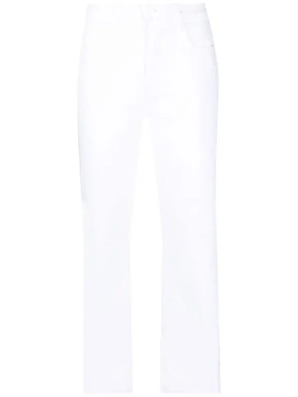 L'Agence Cropped Straight-leg Jeans - White
