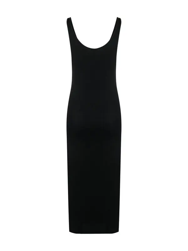 Saint Laurent Fine-ribbed Slip Dress - Black