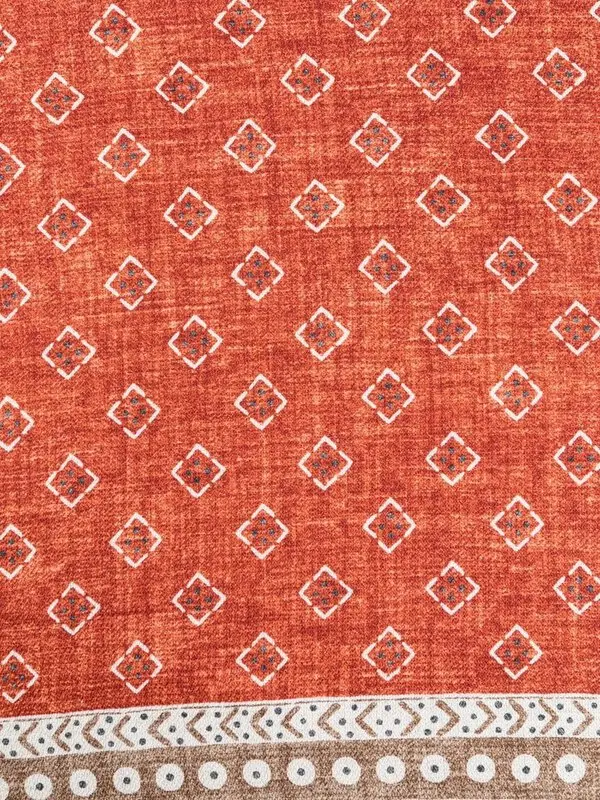 Brunello Cucinelli Silk Geometric-pattern Pocket Square - Orange