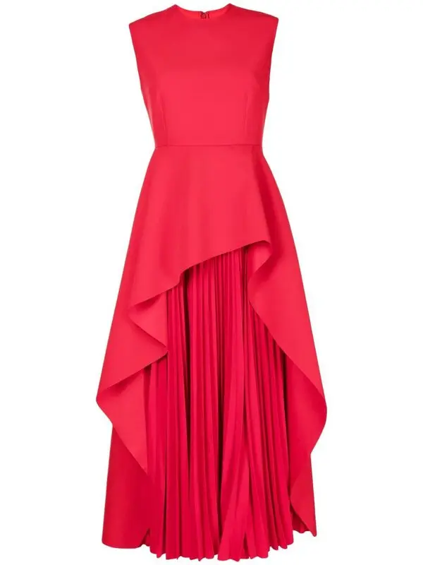Solace London Severny Sleeveless Midi Dress - Red - 58% Off | Editorialist