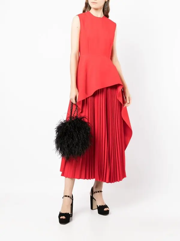 Solace London Severny Sleeveless Midi Dress - Red - 58% Off | Editorialist