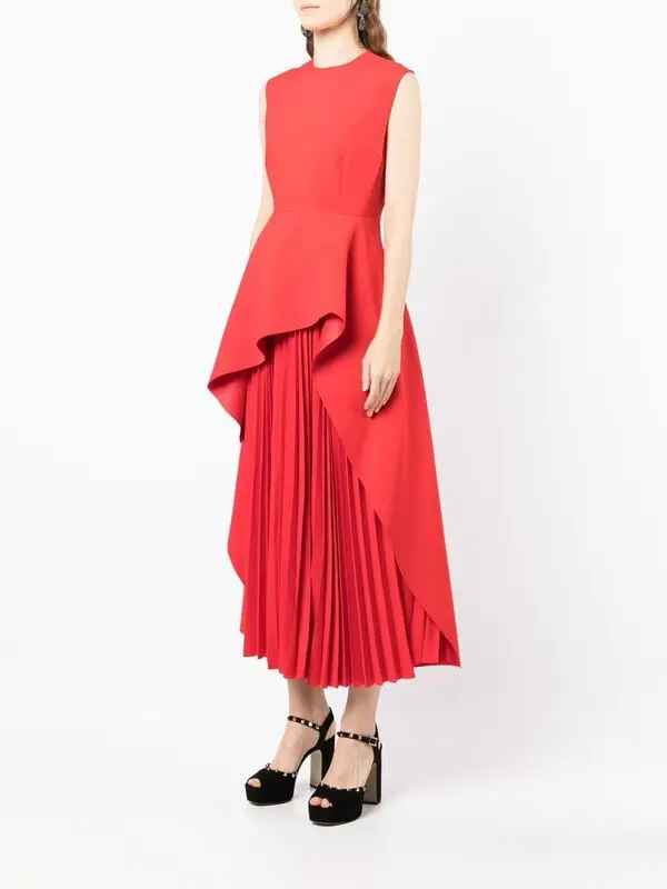 Solace London Severny Sleeveless Midi Dress - Red - 58% Off | Editorialist