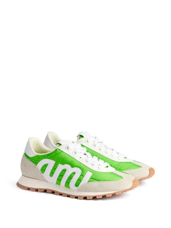 Ami Logo-patch Panelled Low-top Sneakers