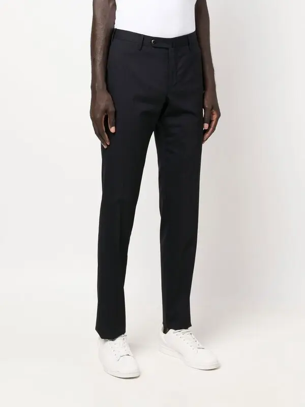 PT TORINO Tailored-cut Tapered Trousers - Blue