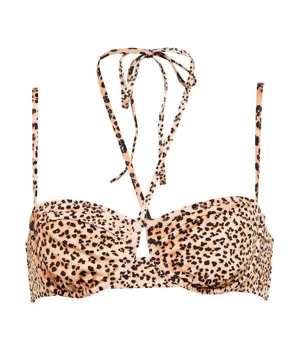 Ulla Johnson Aleena Leopard-print Bikini Top - Multicoloured