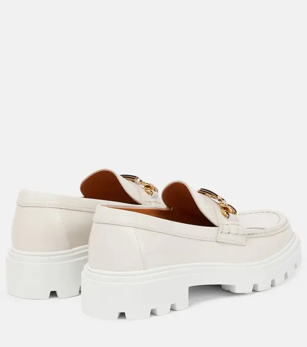 TOD'S Fringed Leather Loafers - White