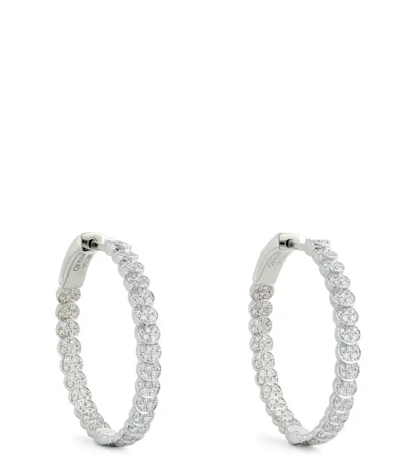 ANITA KO Gold And Diamond Luna Hoop Earrings - White