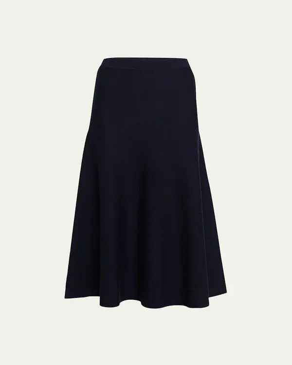 Gabriela Hearst Freddie Midi Knit Skirt - Dark Navy