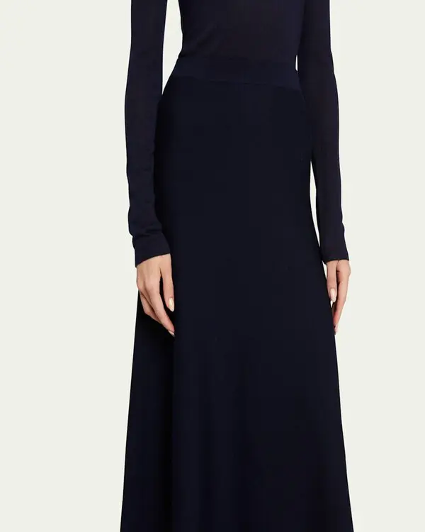 Gabriela Hearst Freddie Midi Knit Skirt - Dark Navy