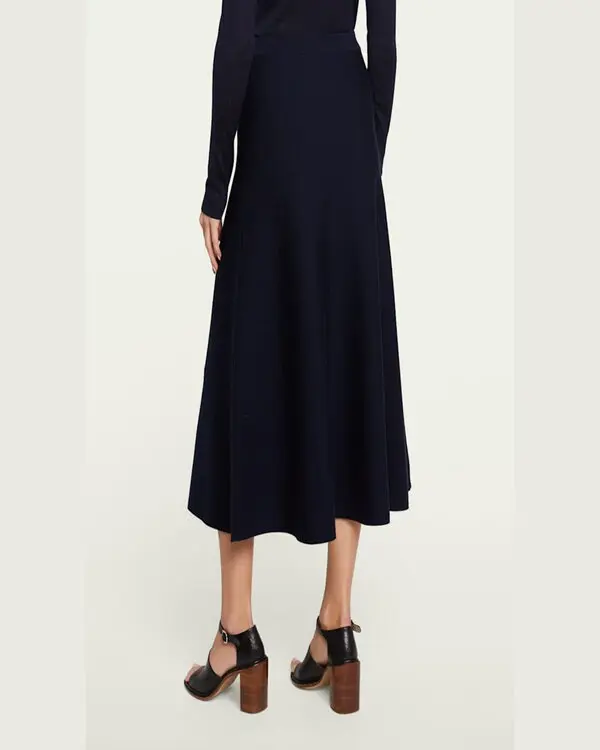 Gabriela Hearst Freddie Midi Knit Skirt - Dark Navy