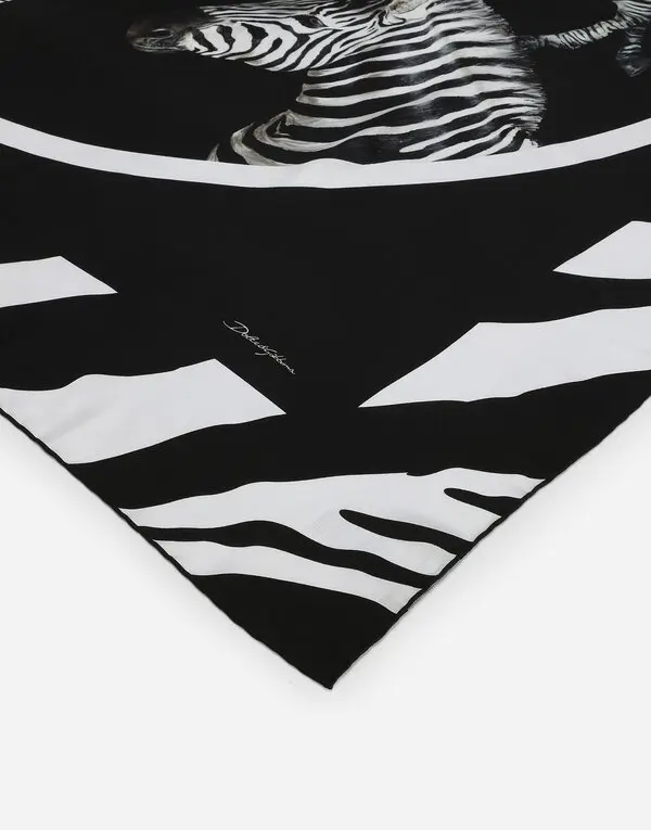 Dolce & Gabbana Large Zebra-print Twill Scarf - Multicolor