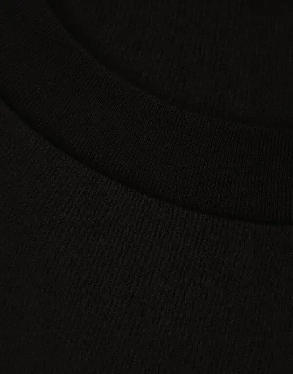 Dolce & Gabbana Jersey T-shirt With Flocked Logo - Black