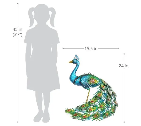 EXHART 24' Metal Standing Peacock By