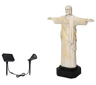 TECHKO Jesus Statue With Solar Spotlight - One-color