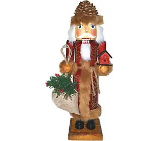 SANTA'S WORKSHOP 14' Pinecone Outdoorsman Santa Nutcracker Sa Nta's Workshop