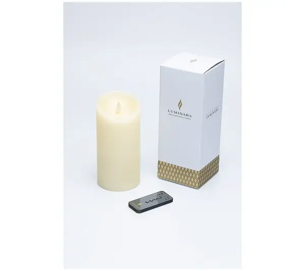 LUMINARA 7' Unscented Wax Flameless Candle & Re Mote Control - One-color