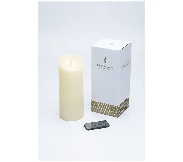 LUMINARA 9' Unscented Wax Flameless Candle & Re Mote Control - One-color