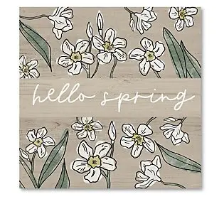 COURTSIDE MARKET Hello Spring 16x16 Canvas Wall Art - One-color