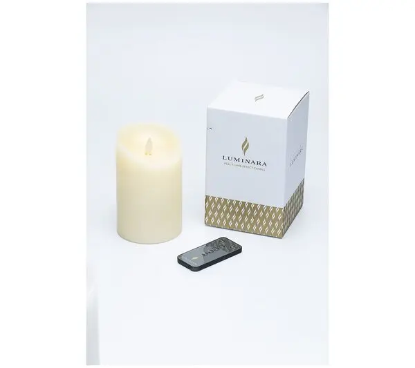 LUMINARA 5' Unscented Wax Flameless Candle & Re Mote Control - One-color