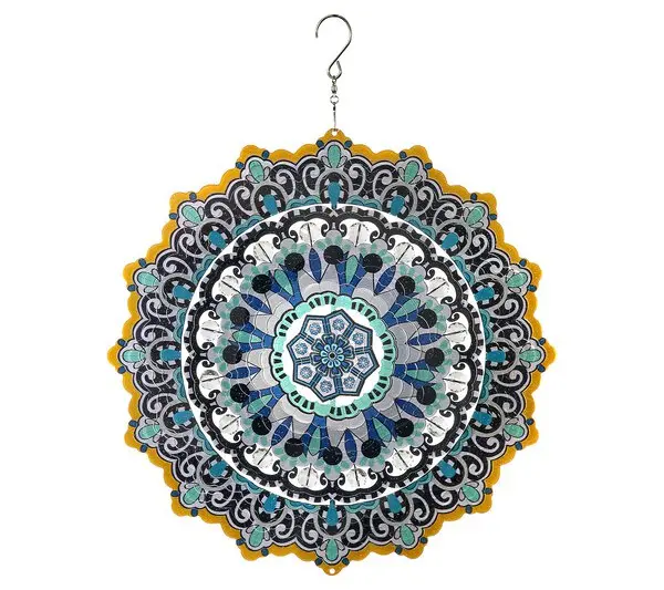 EXHART Laser-cut Mandala Hanging Wind Spinner - One-color