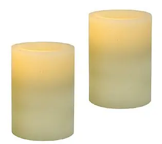PACIFIC ACCENTS Set Of 2 3x4 Flat Top Wax Candl Es - One-color