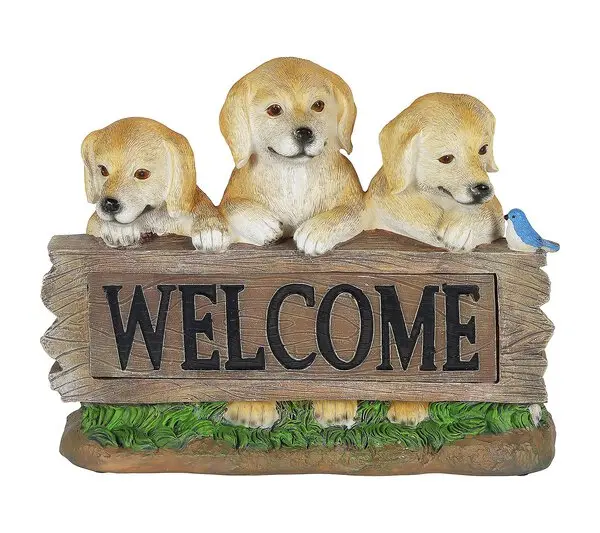 EXHART Solar Three Labradors Welcome Sign - One-color