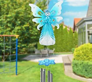 EXHART Large Solar Clear Angel Wind Chime