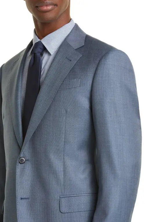 Emporio Armani G-line Blue Mélange Wool Suit - Blue Grey