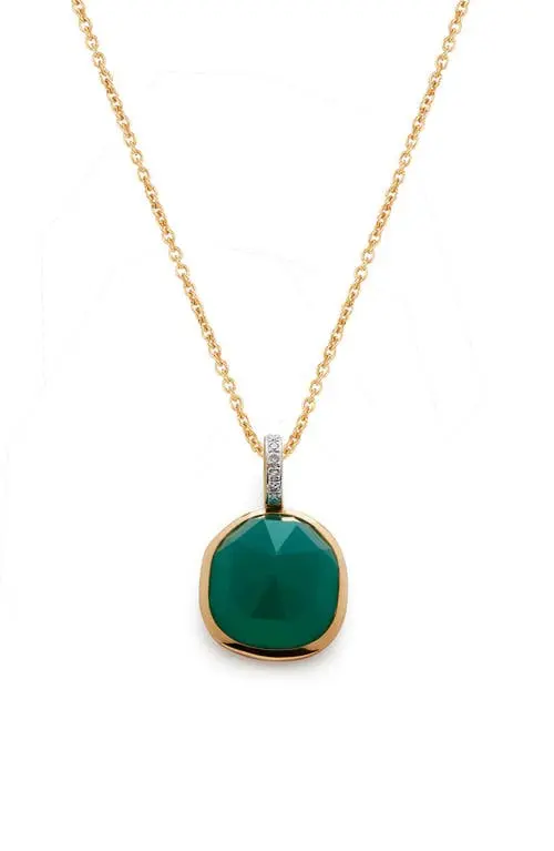 Monica Vinader Siren Green Onyx Pendant Necklace - Gold