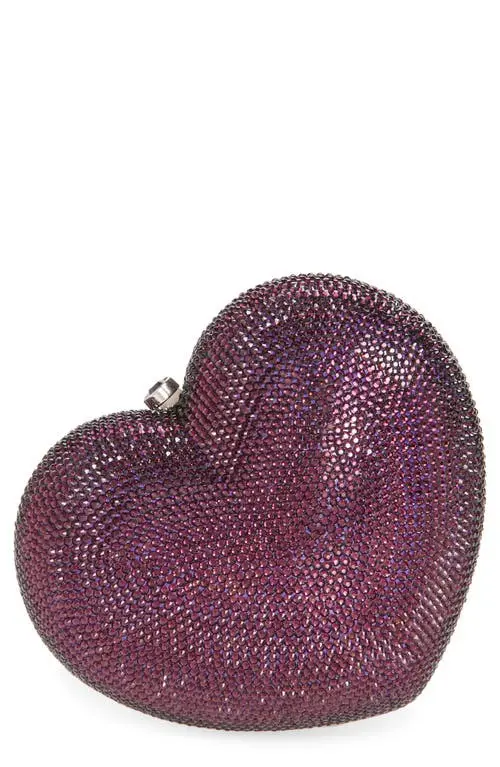 Judith Leiber Lamour Petite Coeur Clutch - Silver Amethyst