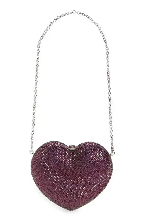 Judith Leiber Lamour Petite Coeur Clutch - Silver Amethyst