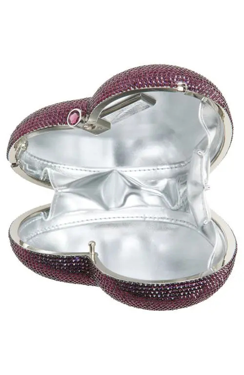 Judith Leiber Lamour Petite Coeur Clutch - Silver Amethyst