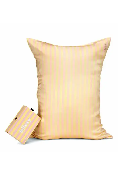 BLISSY Mulberry Silk Pillowcase - Sherbet Striped
