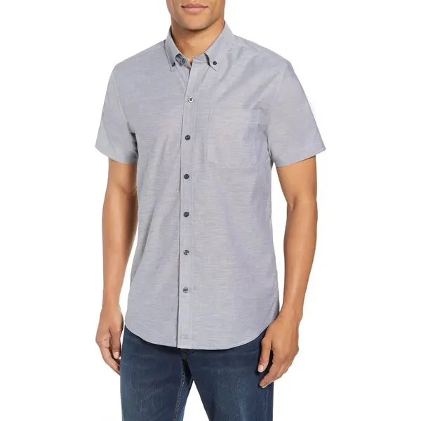 Cutter & Buck Tailor Regular Fit Oxford Sport Shirt - Charcoal