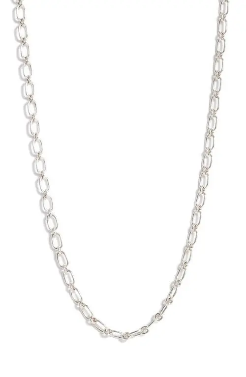 Anzie Rectangle Link Chain Necklace - Silver