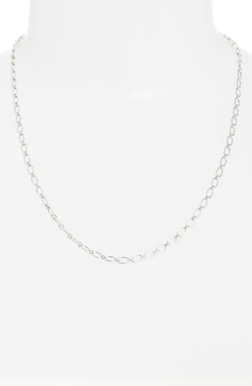 Anzie Rectangle Link Chain Necklace - Silver