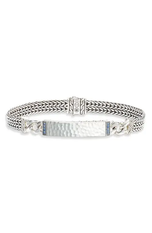 John Hardy Classic Chain Hammered Id Bracelet - Blue/silver