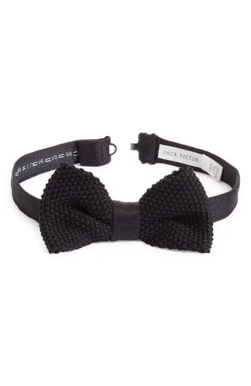 JACK VICTOR Silk Knit Bow Tie - Black