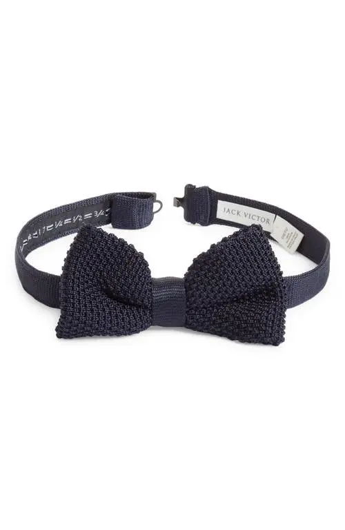 JACK VICTOR Silk Knit Bow Tie - Midnight