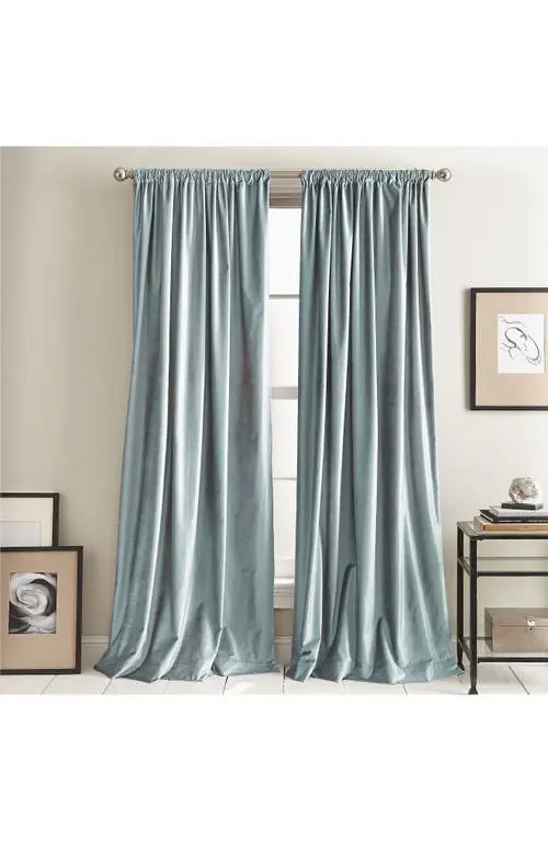 Dkny Modern Knotted Velvet Set Of 2 Window Panels - Aqua