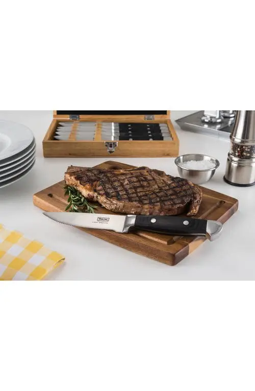 VIKING Steakhouse 6-piece Pakka Wood Steak Knife Set - Black