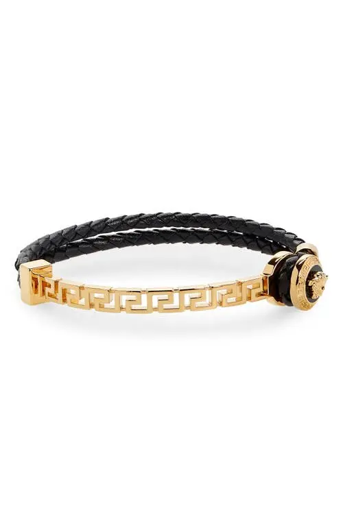 Versace Medusa Coin Braided Bracelet - Versace Gold/black