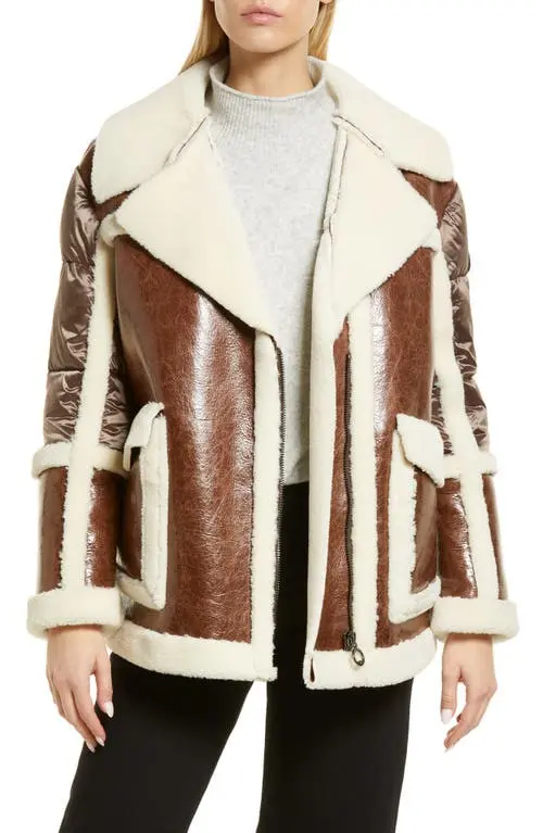 NOIZE Raelynn Mixed Media Faux Fur Jacket