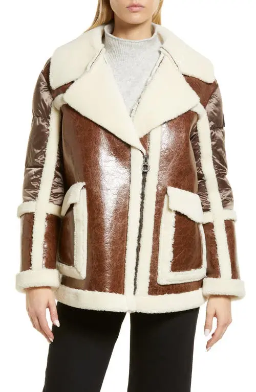 NOIZE Raelynn Mixed Media Faux Fur Jacket