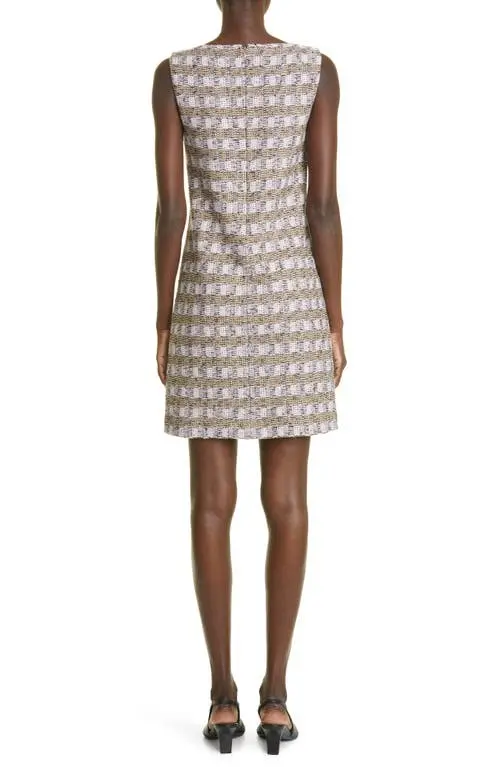 St. John Sleeveless Tweed Sheath Dress