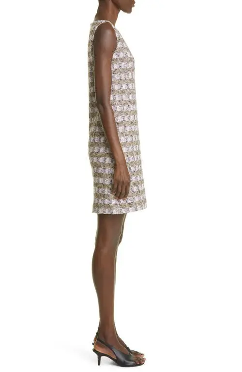 St. John Sleeveless Tweed Sheath Dress