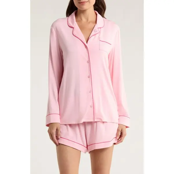 Nordstrom Moonlight Eco Long Sleeve Short Pajamas - Pink Candy