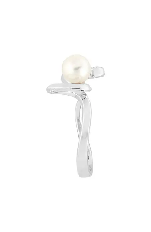 Mikimoto Love Script Pearl & Diamond Ring