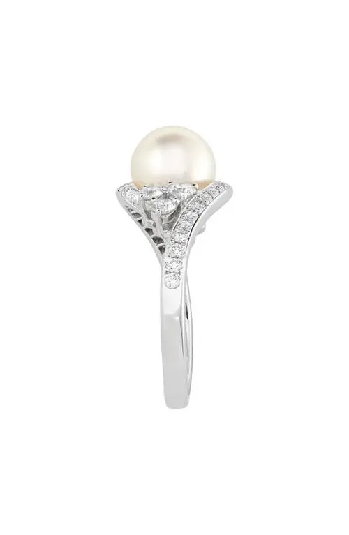 Mikimoto Pearl & Diamond Ring