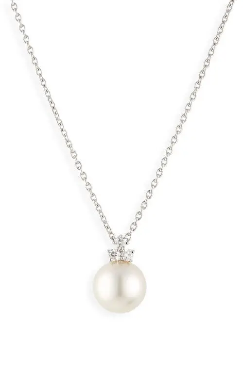 Mikimoto South Sea Pearl And Diamond Pendant Necklace - 18kw
